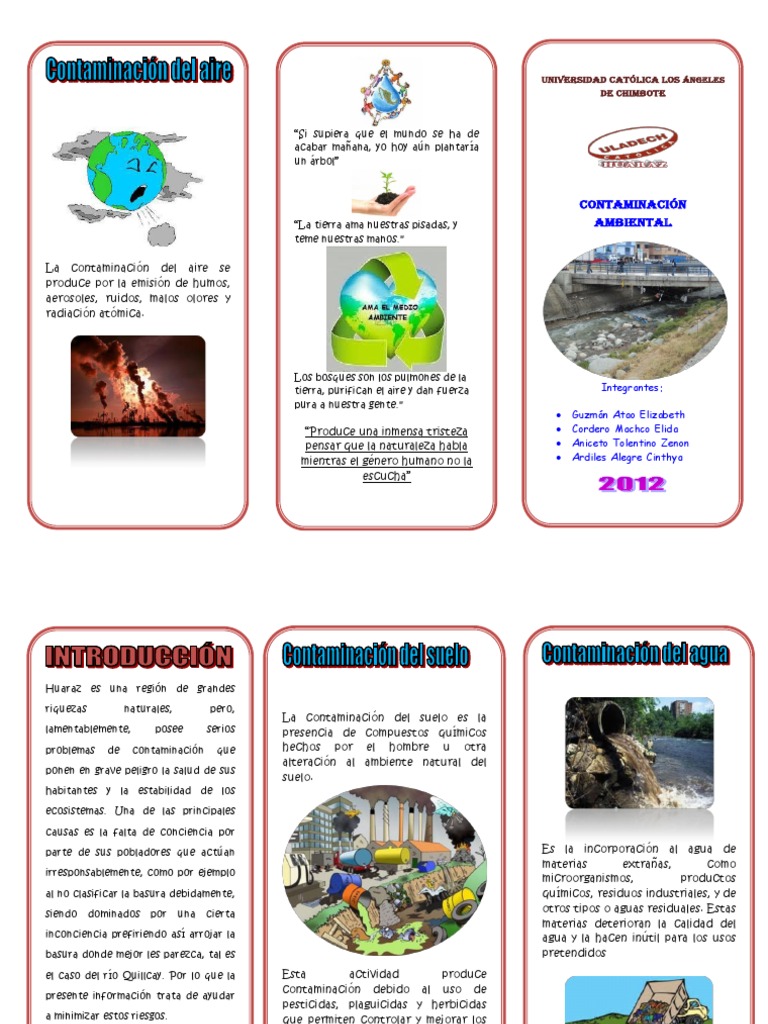 TRIPTICO ADULTO Contaminacion Ambienta TRIPTICO ADULTO Contaminacion Ambienta