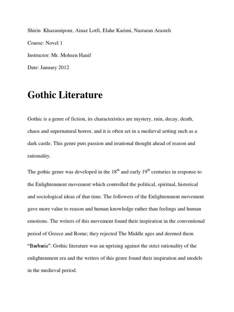 Gothic Literature | PDF | Gothic Fiction | Detective Fiction