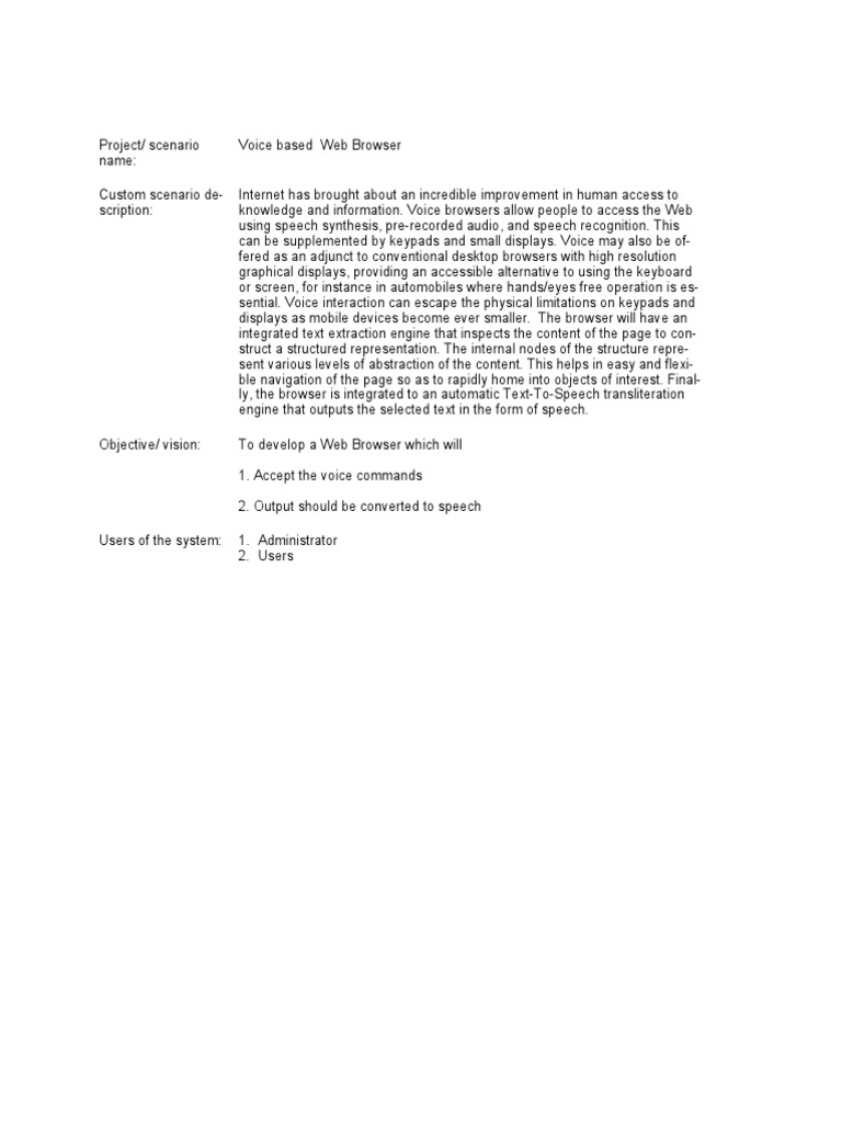 Voice Based Web Browser | PDF | Speech Synthesis | World Wide Web
