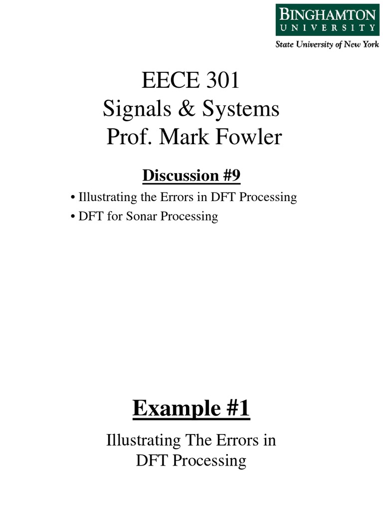 Errors In Dft Processing Pdf Discrete Fourier Transform Sampling Signal Processing