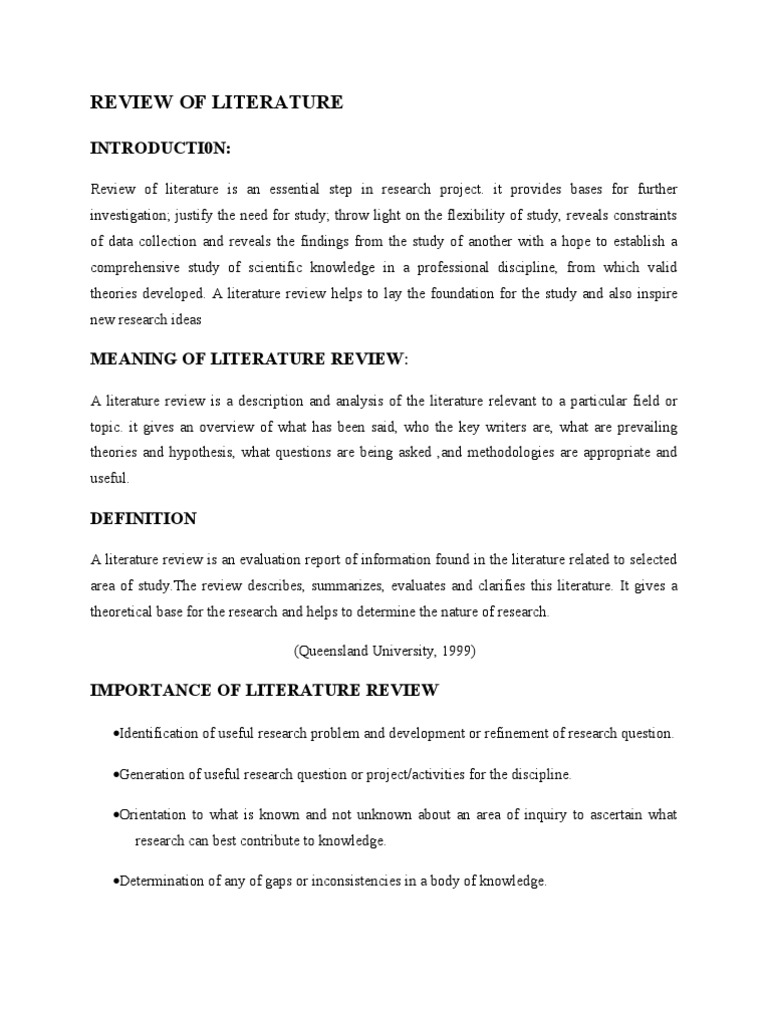 Review of Literature | PDF | Literature Review | Evaluation
