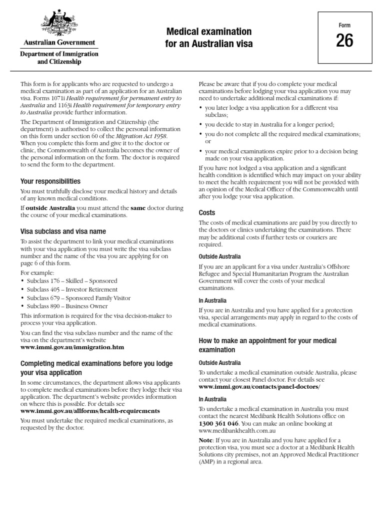 26 Form Australia Visa | PDF
