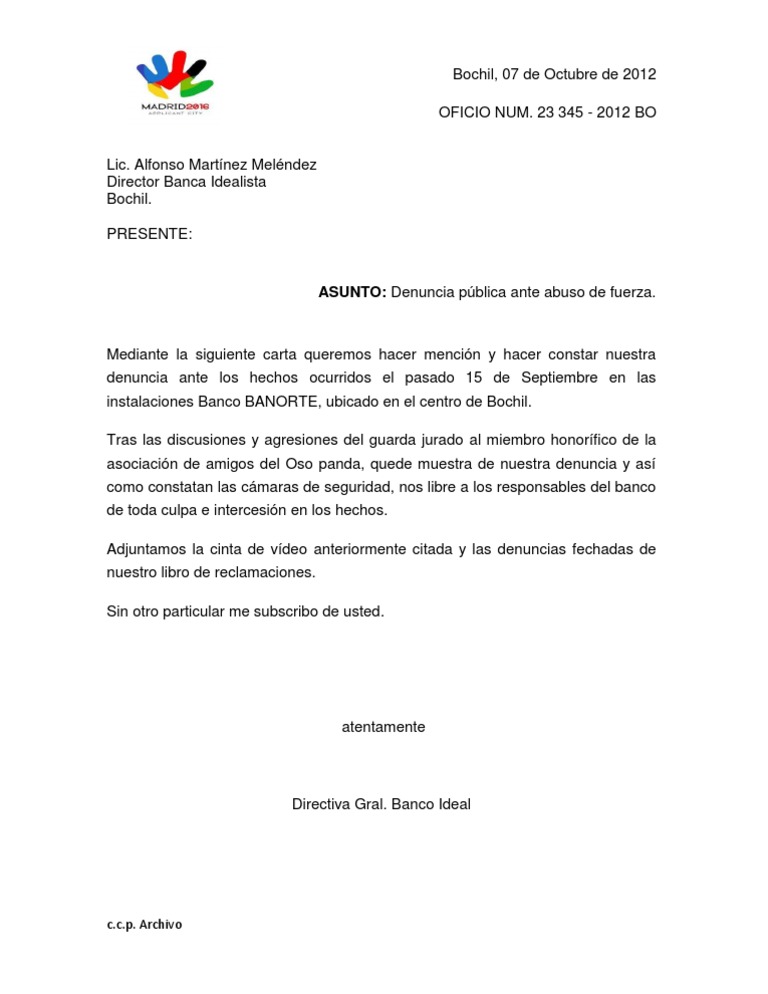 Ejemplo Modelo Carta de Oficio | PDF Ejemplo Modelo Carta de Oficio | PDF