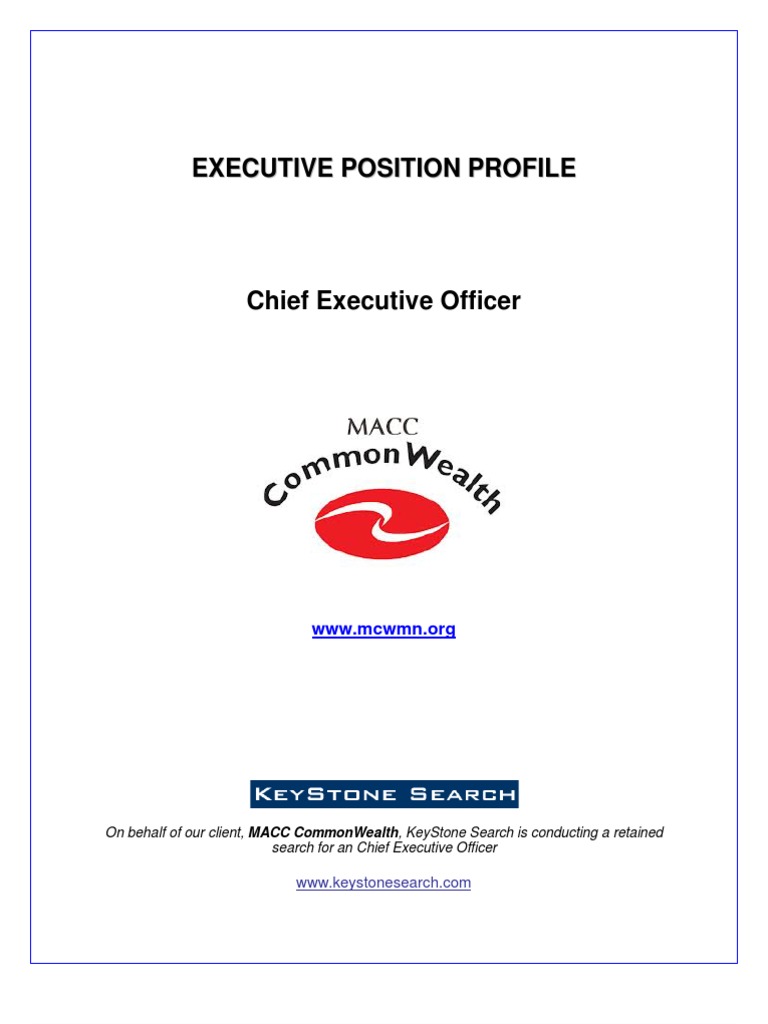 Executive Profile - CEO - MACC CommonWealth | PDF | Chief Executive ...