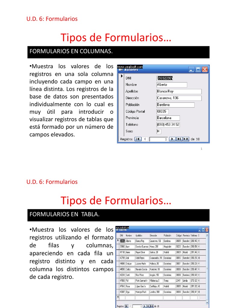Tipos de Formularios | PDF | Áreas de informática | Informática