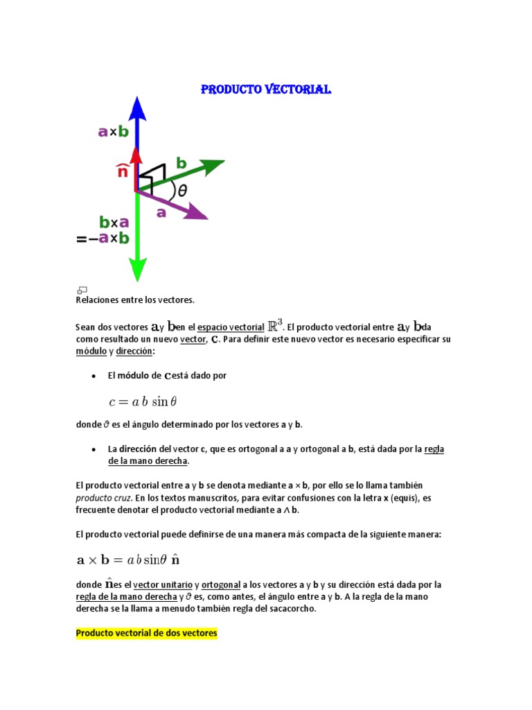 Producto Vectorial | PDF | Vector Euclidiano | Física