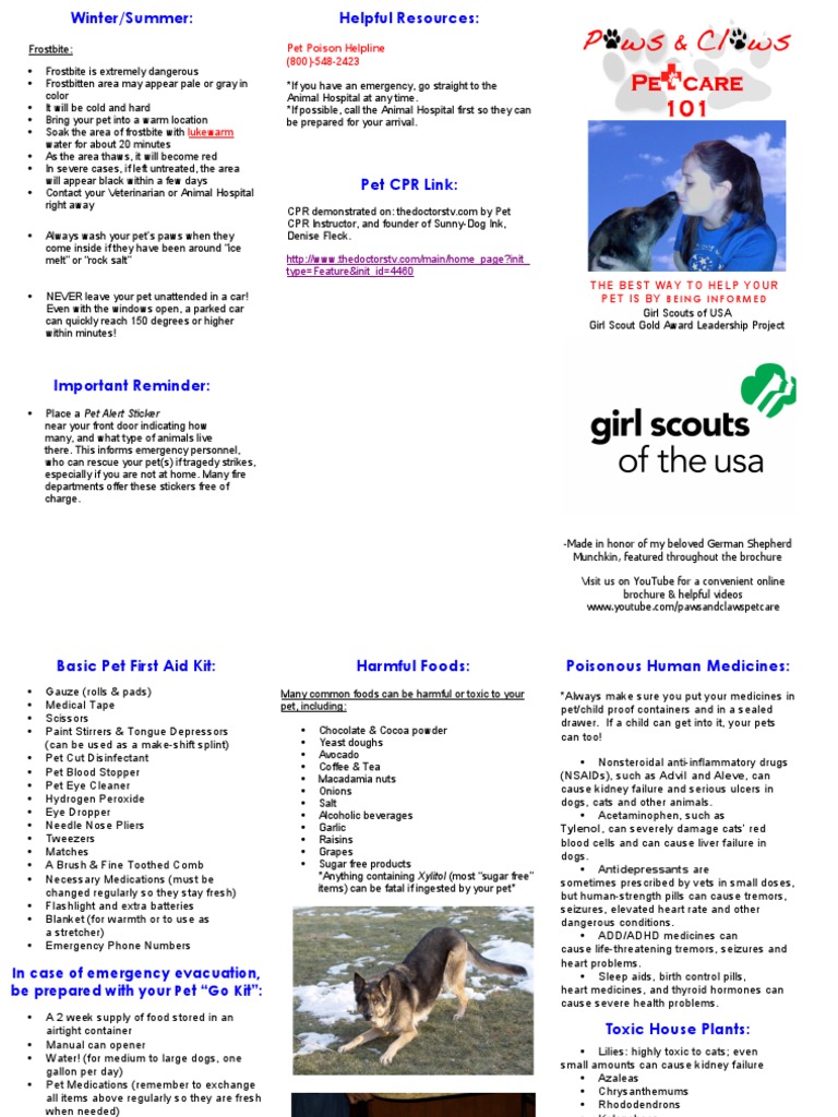 Paws and Claws Pet Care 101 | PDF | Nonsteroidal Anti Inflammatory Drug ...