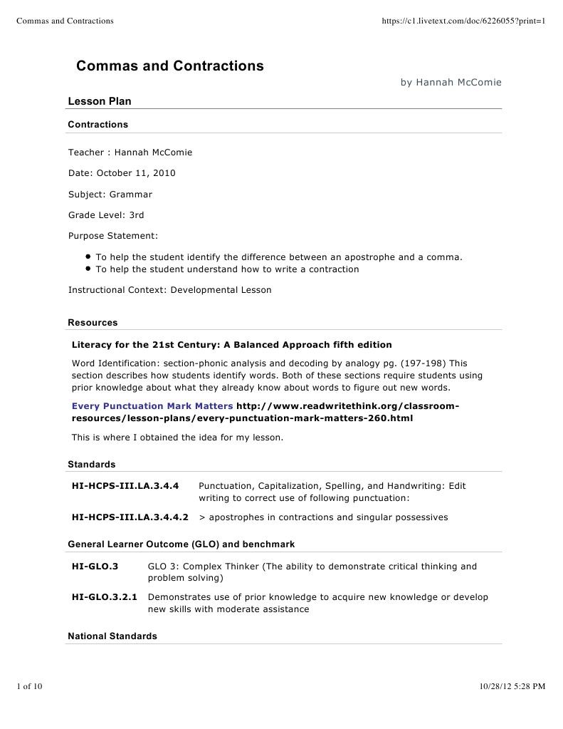 Commas and Contractions | PDF | Hansel And Gretel | Hansel And Gretel ...