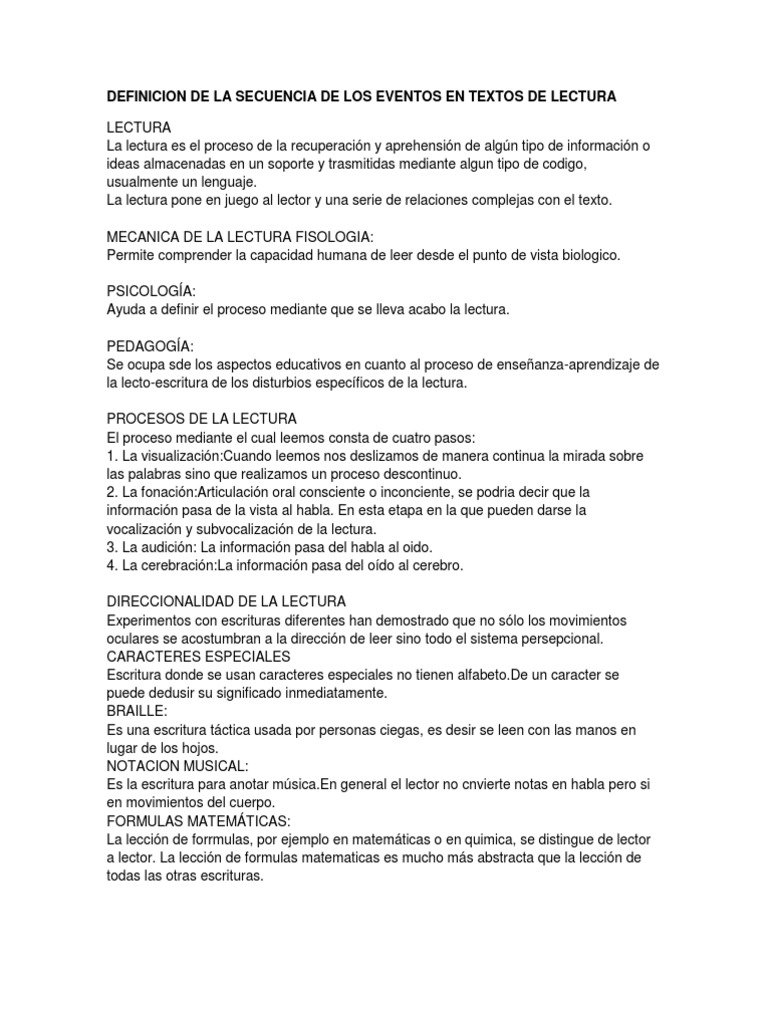 Secuencia de Eventos en Lectura | PDF | Biología | Organismos