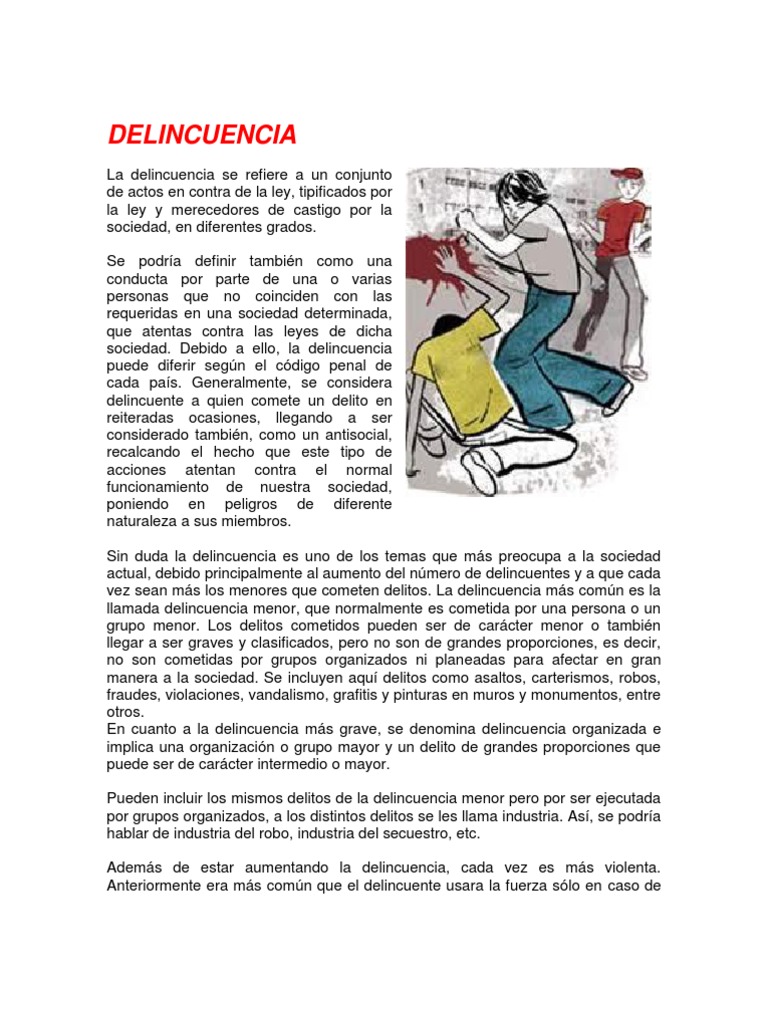 DELINCUENCIA | PDF | Delito | La delincuencia juvenil