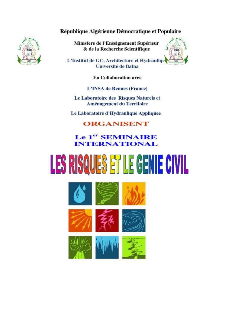 seminaire-BATNA 2012 | PDF | Inondation | Risque