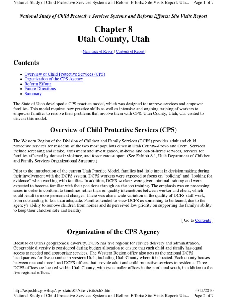 Utah CPS Reform and Practice Model | PDF | Child Protective Services ...