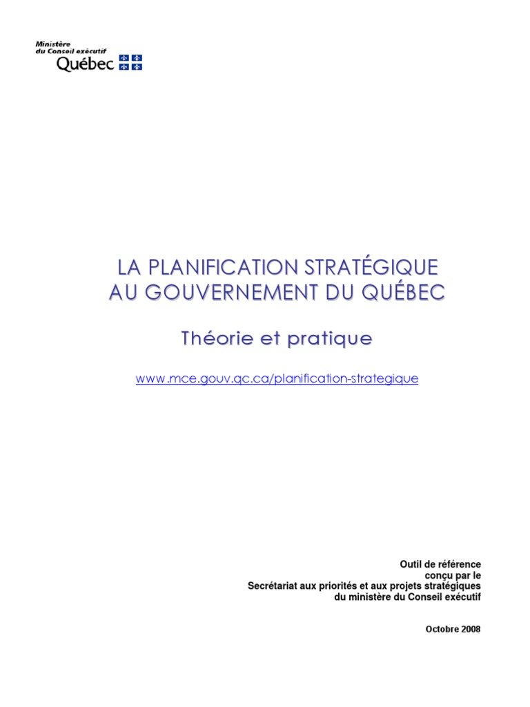 Planification stratégique au Québec | PDF | Stratégie militaire | Risque
