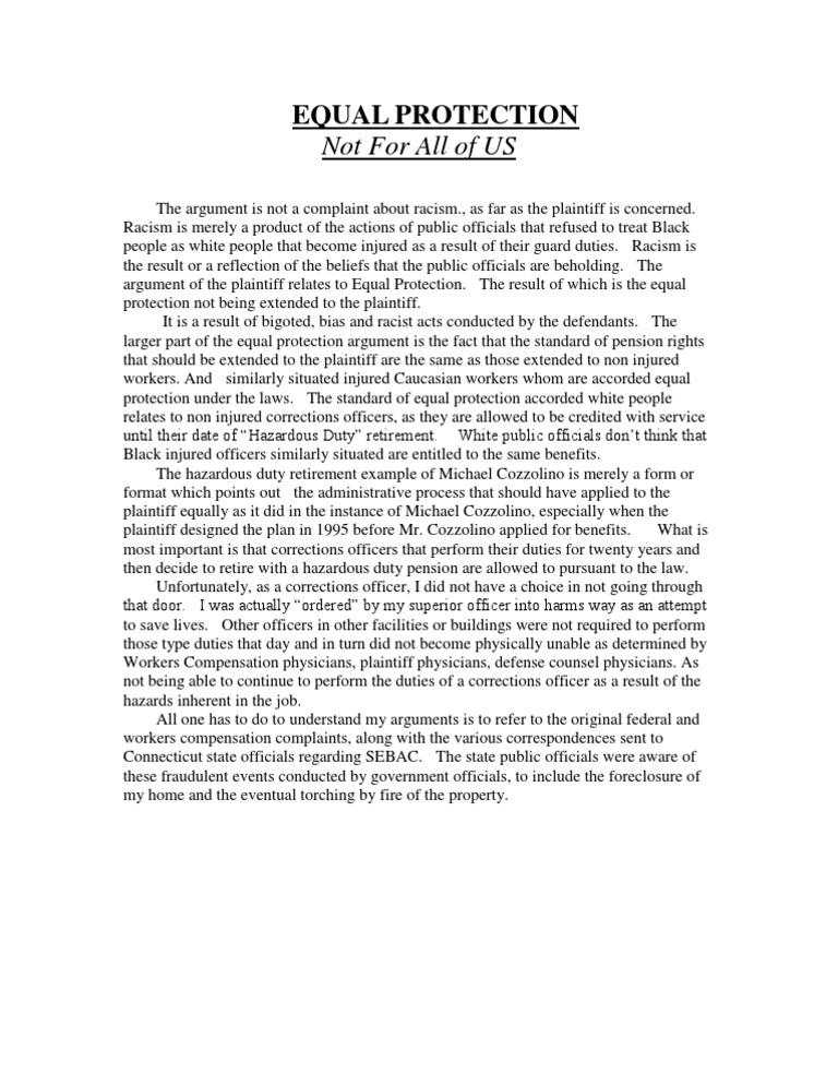 Equal Protectiion | Download Free PDF | Equal Protection Clause | Racism