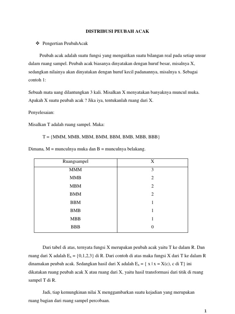 Distribusi Peubah Acak | PDF