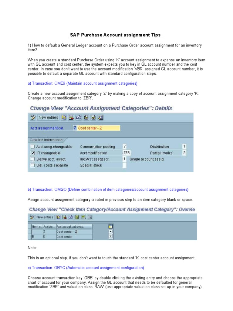 Purchase Account Assignment | PDF | Inventory | Valuation (Finance)