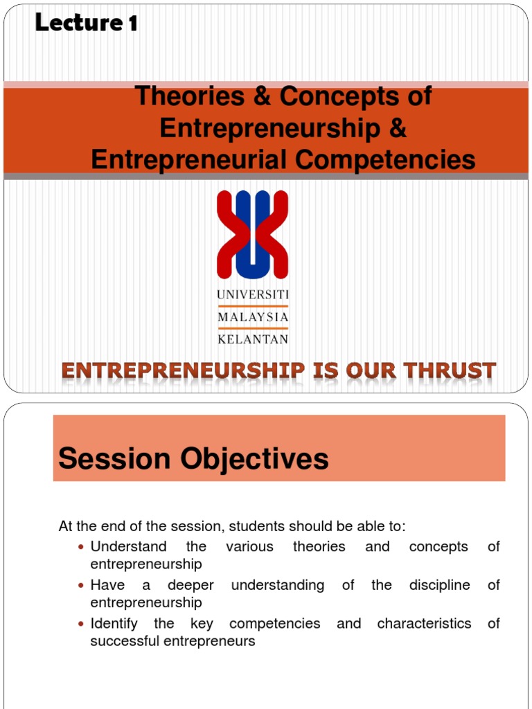 L2_Theories & Concepts of Entrepreneurship | Entrepreneurship | Business