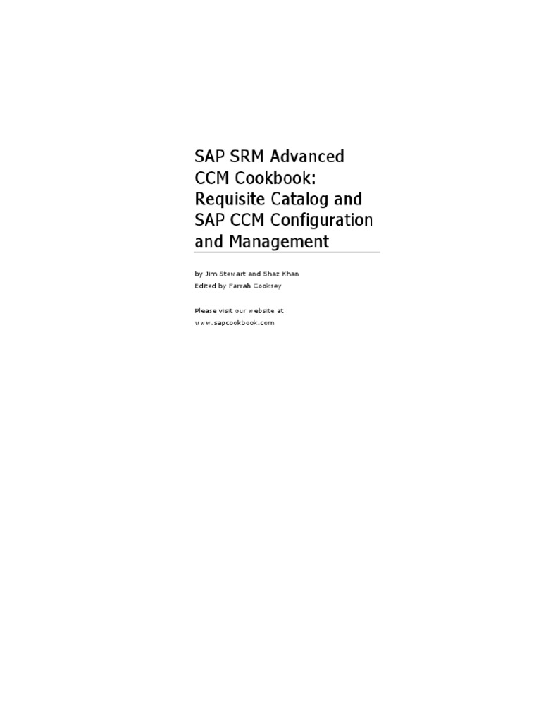 SAP SRM Advanced CCM Cookbook PDF | PDF | Sap Se | Procurement