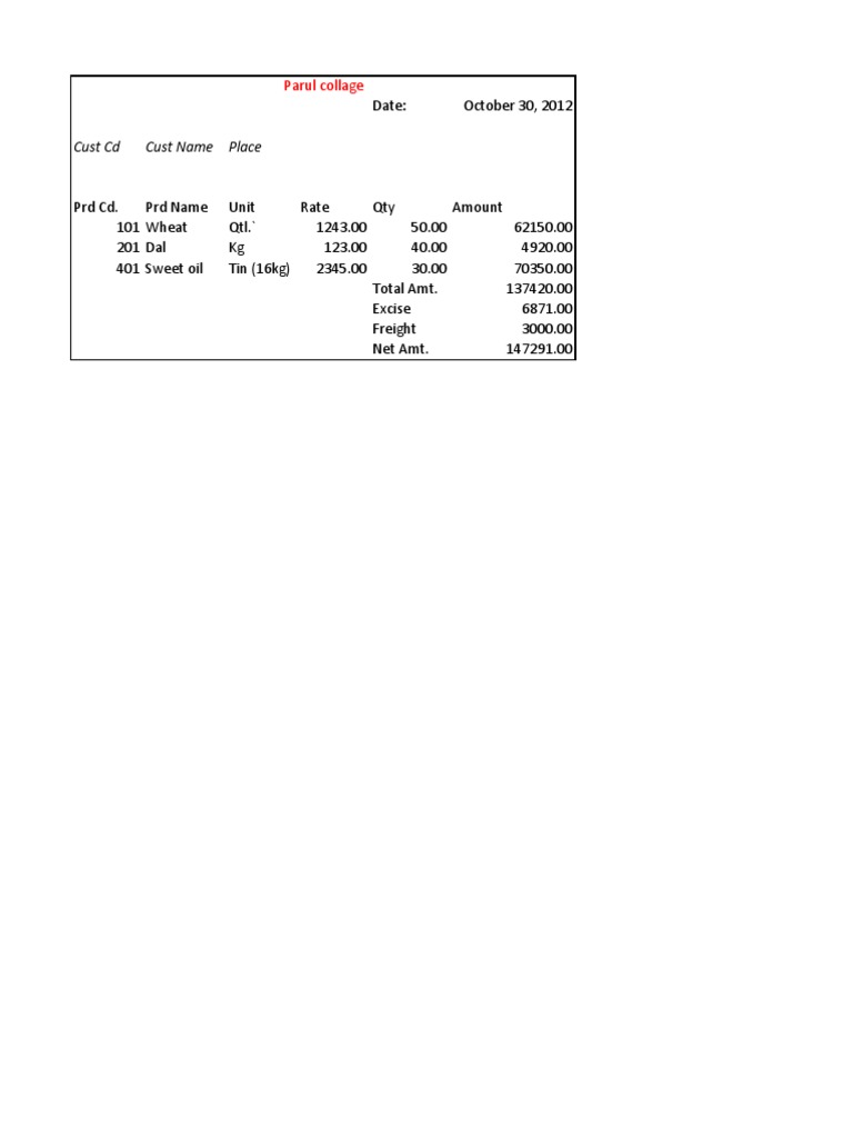Customer Sheet | PDF