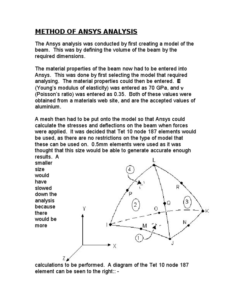 ANSYS - Method of Analysis | PDF | Beam (Structure) | Materials Science