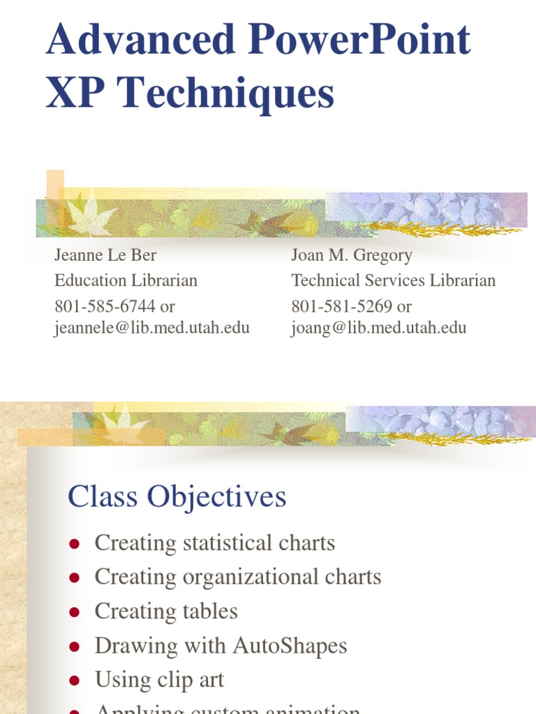 Advanced Powerpoint XP Techniques | PDF | Computing And Information ...