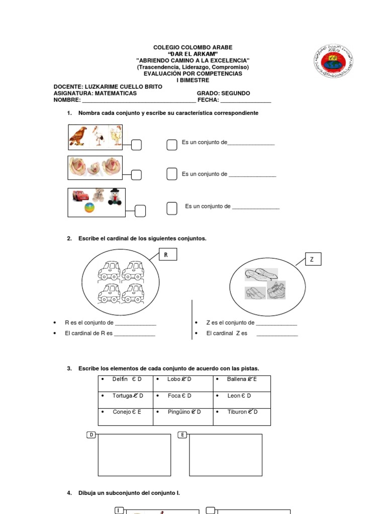 Examen De Matemáticas De Segundo Grado