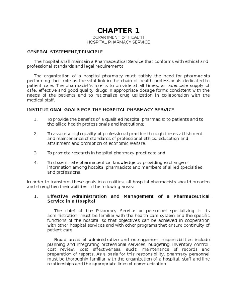 Hospital Pharmacy Management Manual CORETEXT | PDF
