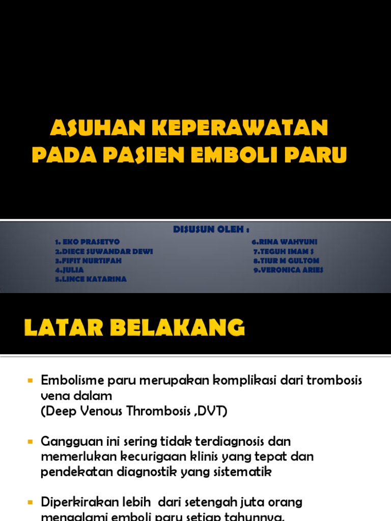 Emboli Paru PPT (Tugas) | PDF