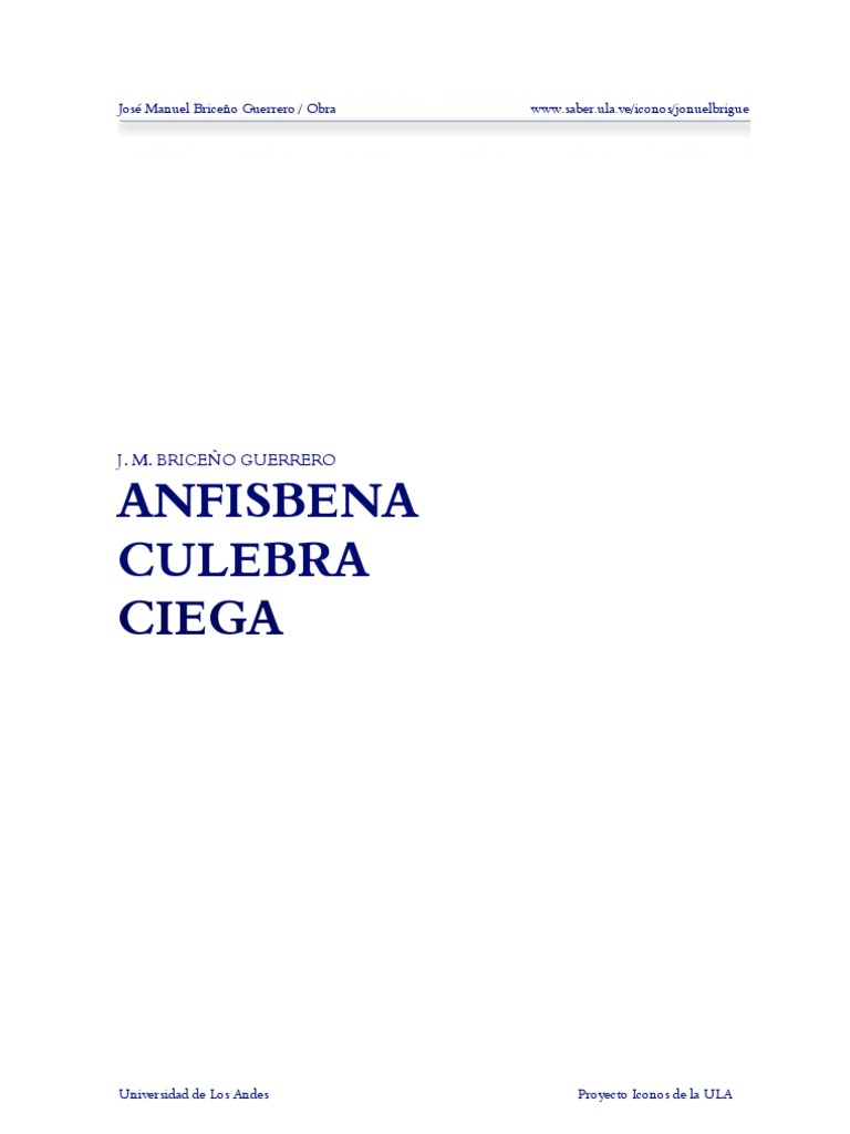 Anfisbena Culebra | PDF