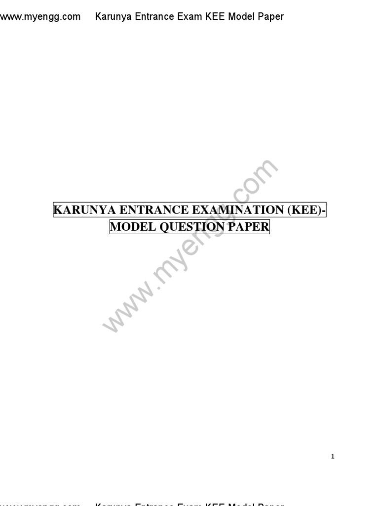 KEE - Model Question Paper | PDF | Series And Parallel Circuits | Chloride