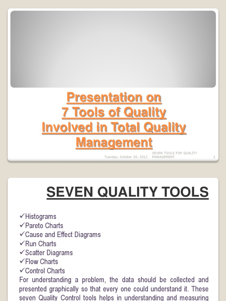 Presentation On 7 Tools of Quality Involved in Total Quality Management | PDF | Scatter Plot ...