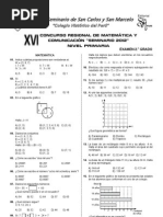Examen de Matemáticas de Quinto Grado de Primaria | PDF | Enseñanza de matemática