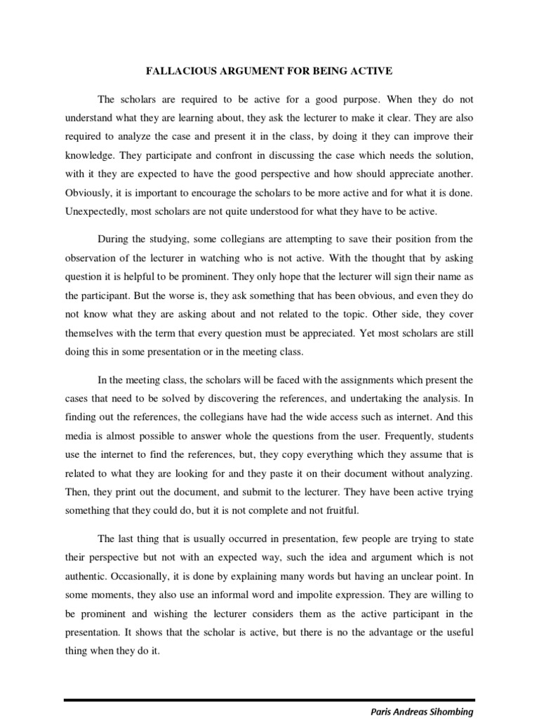 Fallacious Argument of Scholar | PDF | Argument | Internet