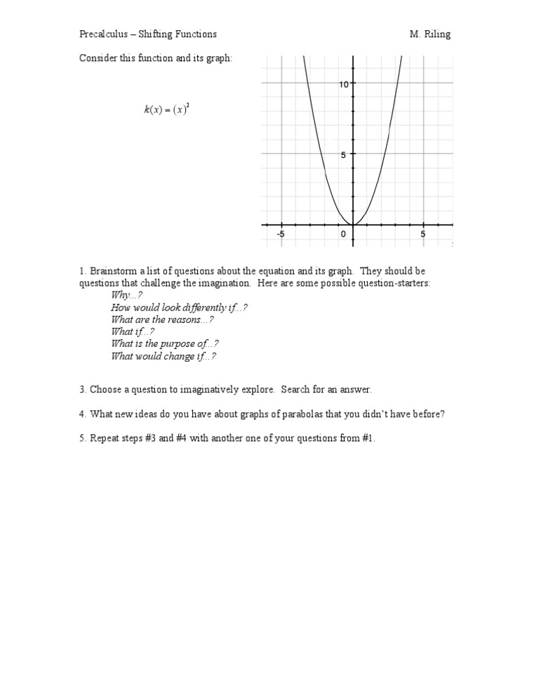 Precalculus - Shifting Functions | PDF | Teaching Methods & Materials