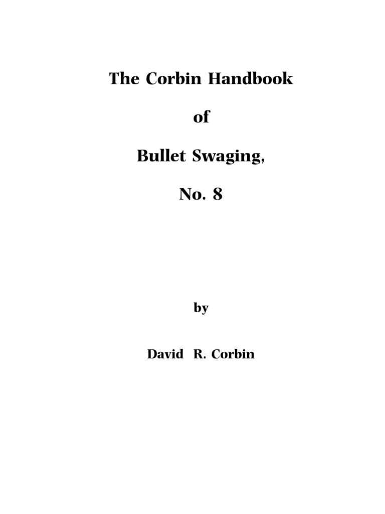Bullet Swaging HB | PDF | Cartridge (Firearms) | Bullet