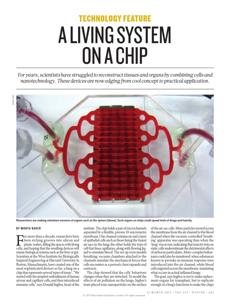 Living System On Chip | PDF | Life Sciences | Medicine
