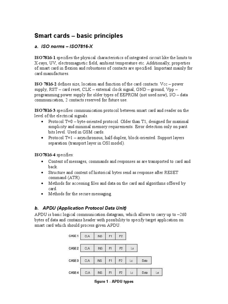 Smart Cards - Basic Principles: Figure 1 - APDU Types | PDF ...