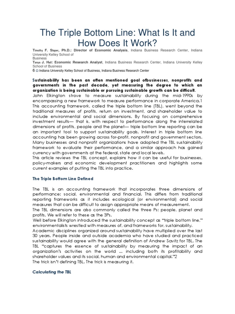 The Triple Bottom Line What Is and How Is Work | PDF | Sustainability ...