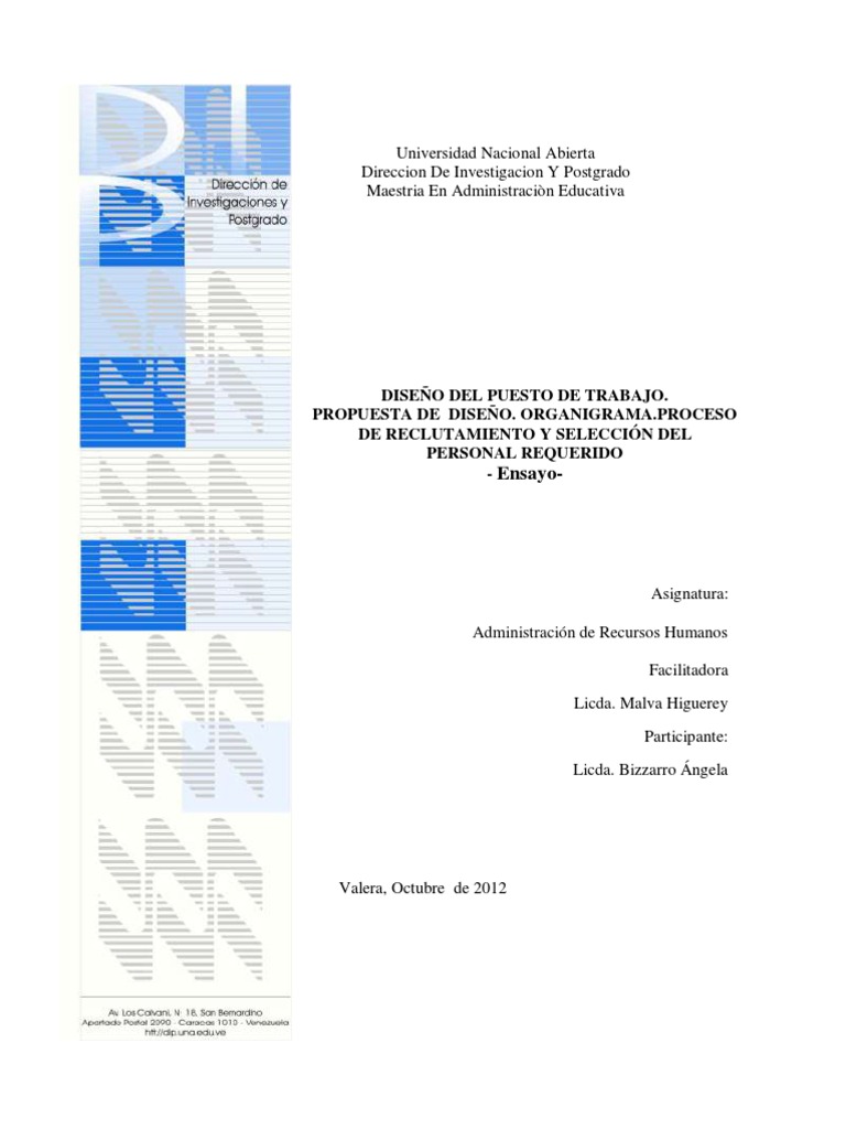 Diseño de Puestos en FUNIPRO | PDF | Recursos humanos | Reclutamiento
