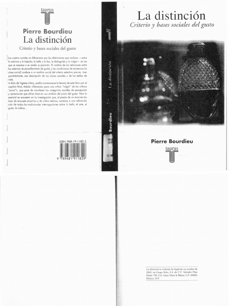Bourdieu Pierre-La Distinción. | PDF