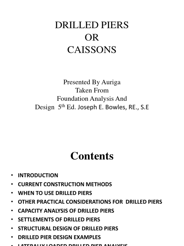 Drilled Piers: Design and Methods | PDF