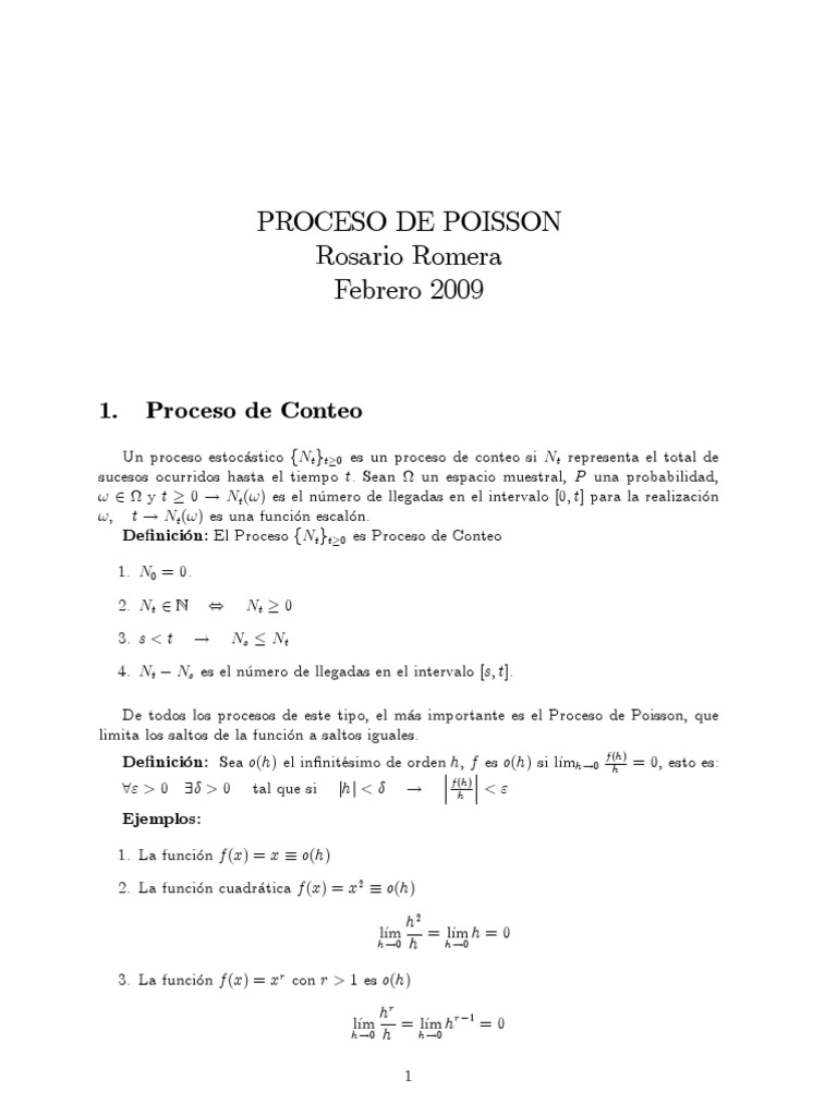 Introducción al Proceso de Poisson | PDF | Distribución de veneno ...