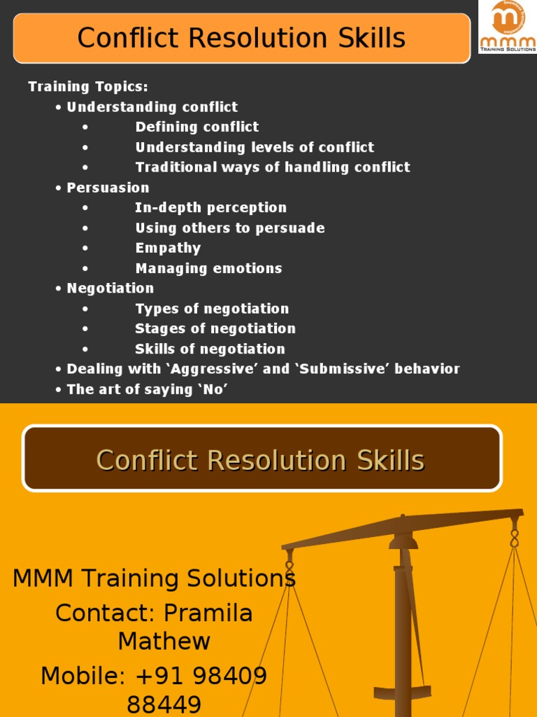 Conflict Resolution Skills | Conflict Resolution | Negotiation
