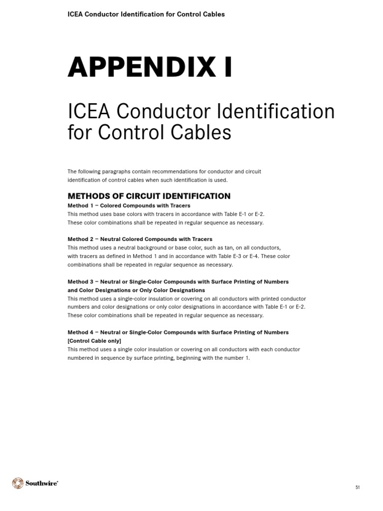 Cables - ICEA Color Code Charts | PDF | Green | Red