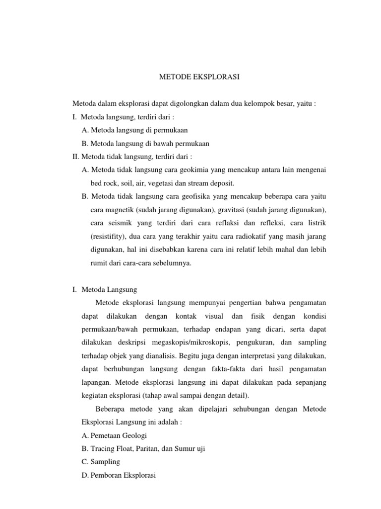 Metode Eksplorasi | PDF