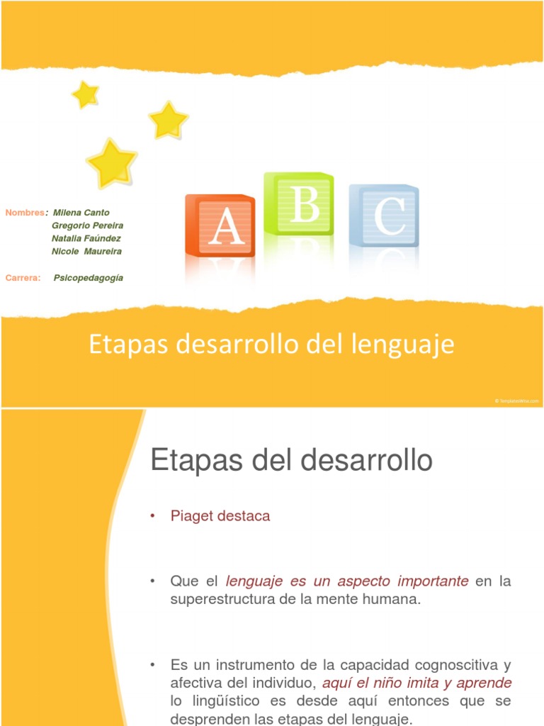 Etapas Desarrollo Del Lenguaje | PDF | Aquisición de idioma | Adultos