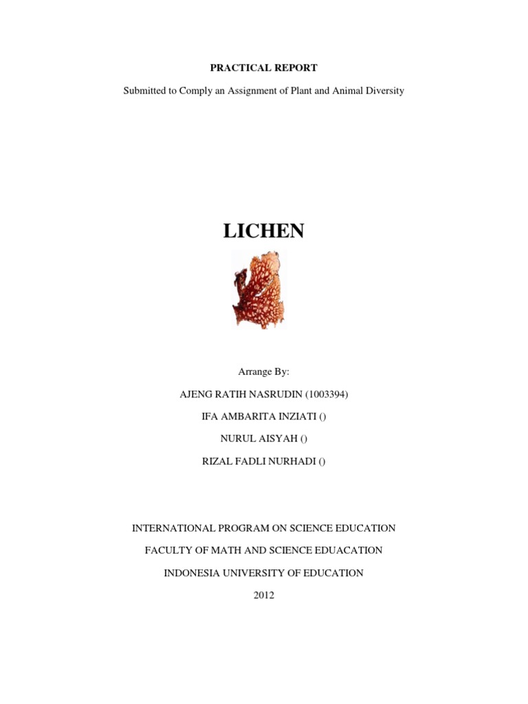 Practical Report of Lichen | PDF | Eukaryotes | Organisms
