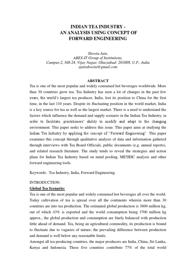 Tea Industry | PDF | Tea | Strategic Management