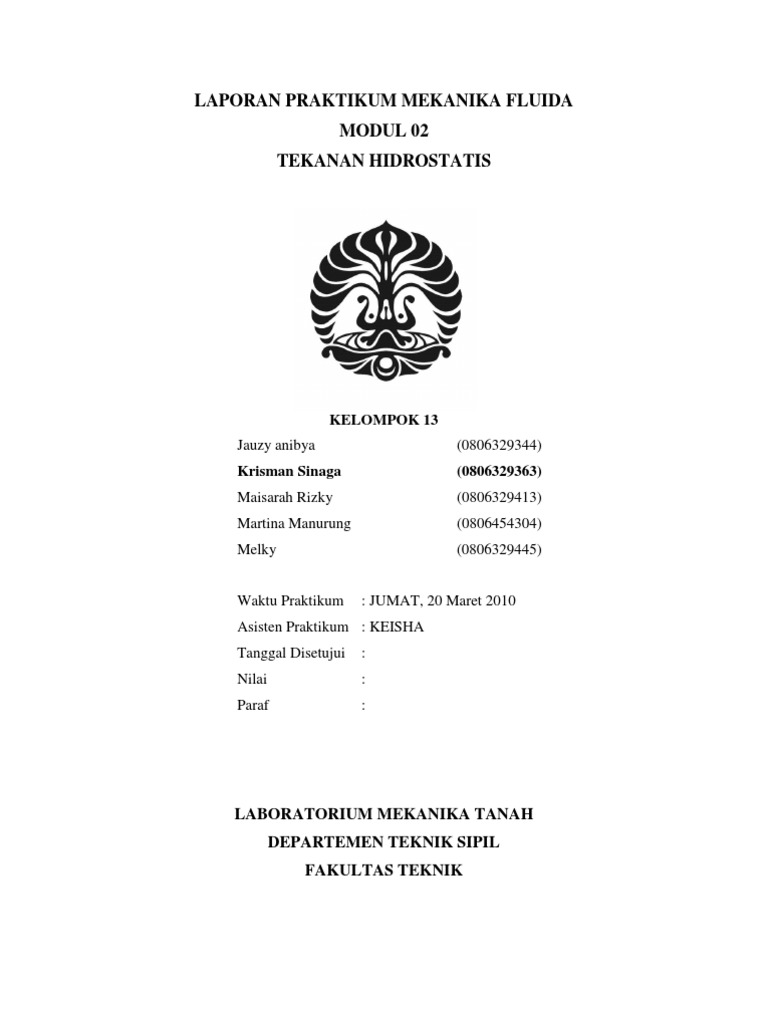 Laporan Praktikum Mekanika Fluida h02 | PDF