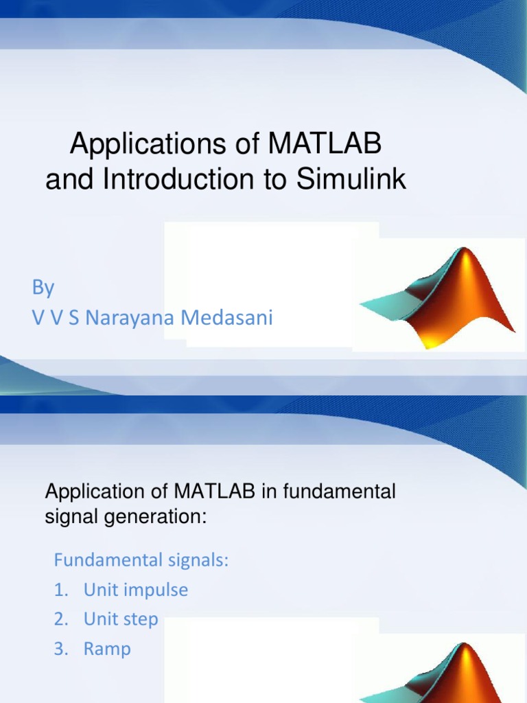 Applications of MATLAB and Introduction To Simulink | Download Free PDF ...